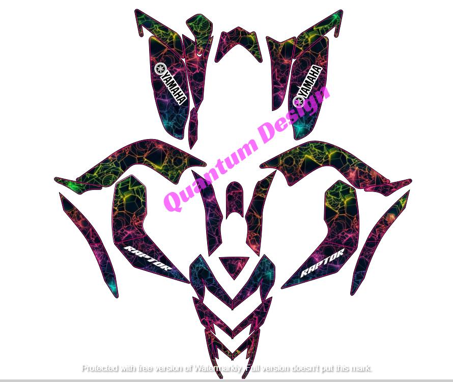Grafic Kit Sticker Autocolant Yamaha Raptor 700 Quad - QuantumDesign